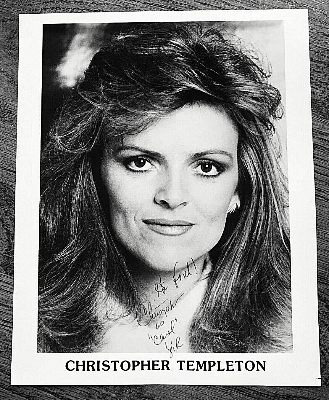 Christopher Templeton,Signed 8 x 10 Photo,"Carol", on The Young and the ...
