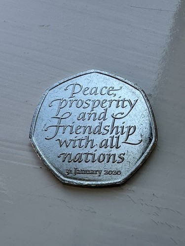 Extremely Rare 50p Coin Peace Prosperity and Friendship with all ...