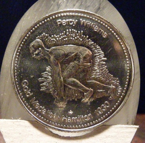1978 Edmonton Commonwealth commemorative medal with 1930 runner Percy ...
