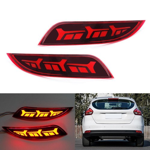 Rear Bumper Reflector for Ford Focus 2015-18 Tail Lamp Warning Brake ...