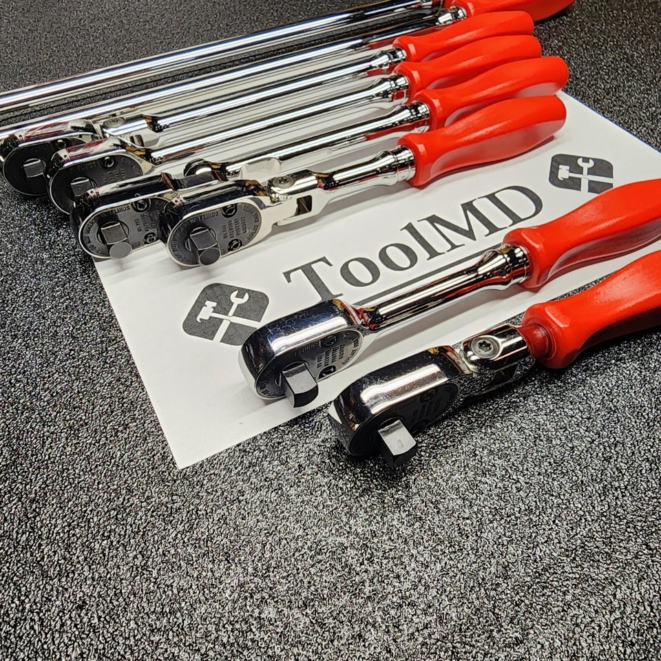 Snap-on Tools NEW 8pc RED Hard Handle 3/8" Drive Fixed & Flex Head ...