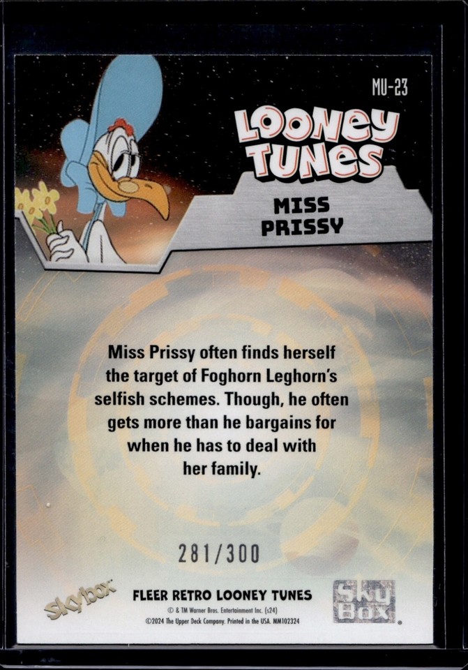 2024 Fleer Retro Looney Tunes Miss Prissy Mu 23 Metal Universe Pink