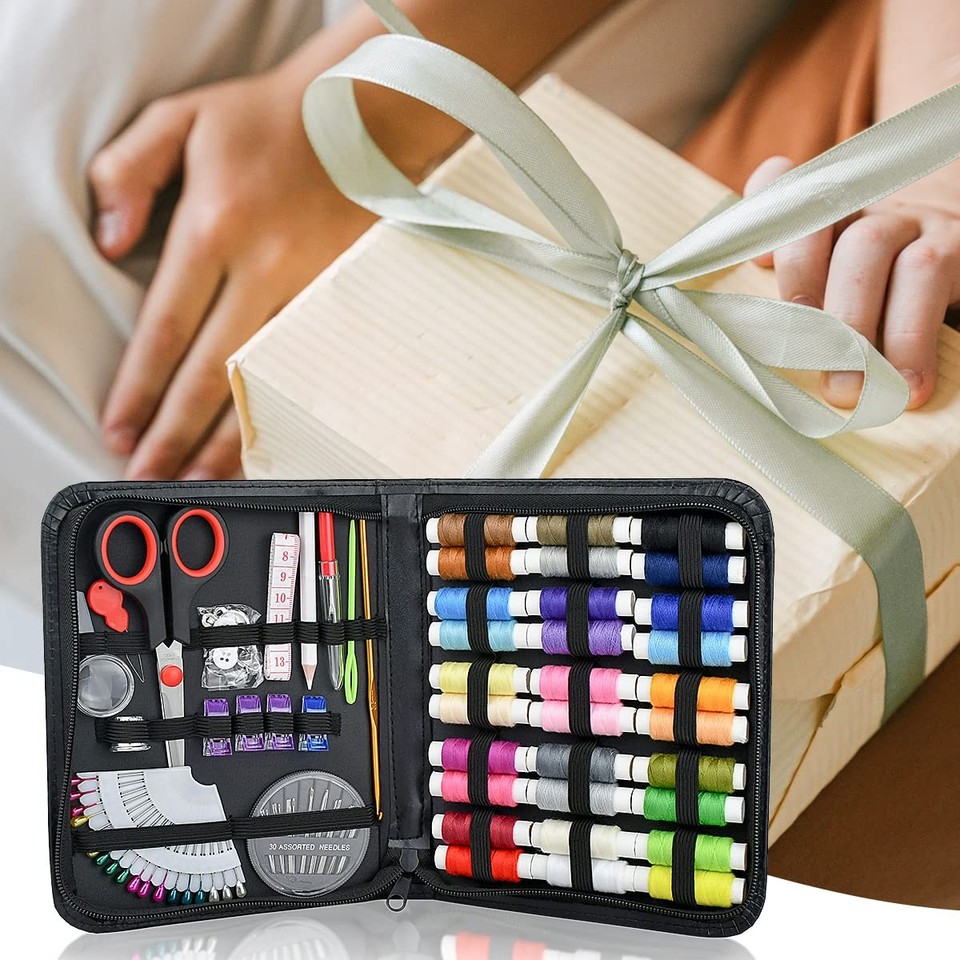 Sewing Kit, 100 Pcs Portable Mini Sewing Kit for Home Travel Sewing ...
