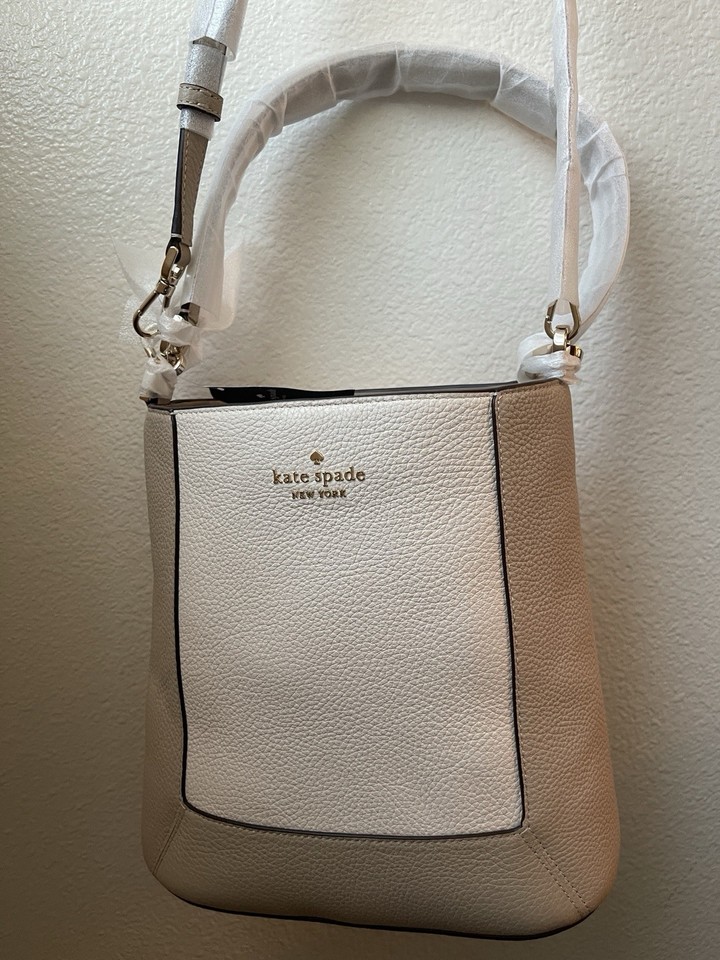 Kate Spade Bucket Bag Womens Light Sand Colorblock Pebbled Leather ...