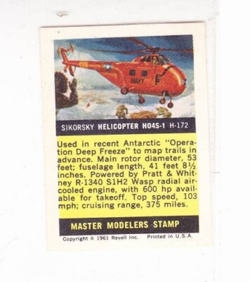 Vintage 1961 Revell Master Modelers Stamp SIKORSKY HELICOPTER HO4S-1 | eBay