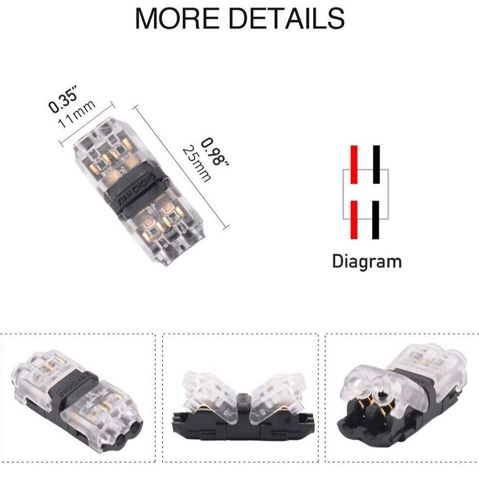 Low Voltage Wire Connectors, 24 Pack Quick Solderless Wire Splice ...
