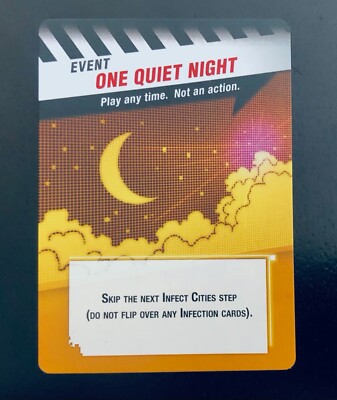 Pandemic | One Quiet Night Event Card | Official Extra/Replacement Game ...