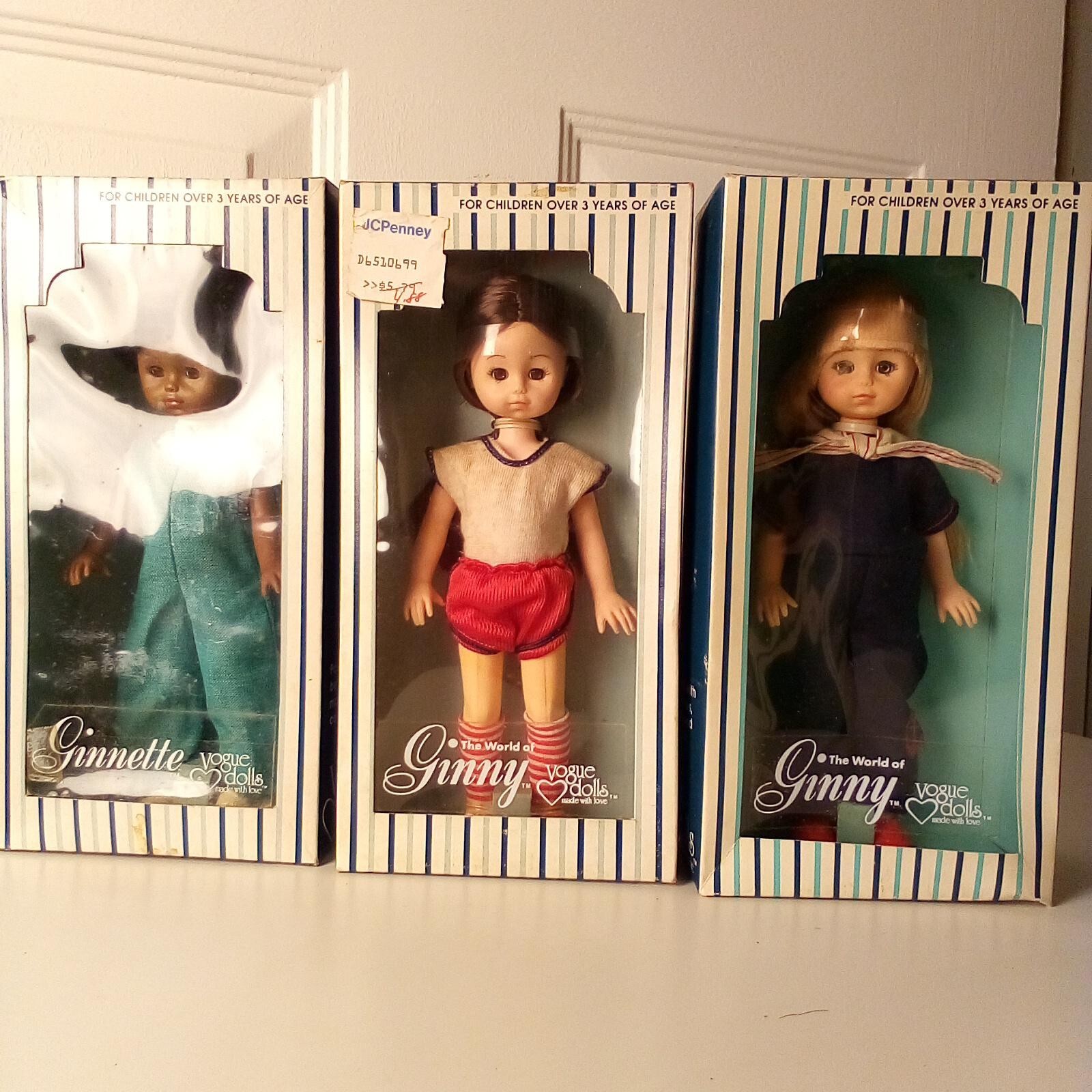Lot of 3 Vintage THE WORLD OF GINNY / GINNETTE Vogue Dolls 1978 NRFB ...