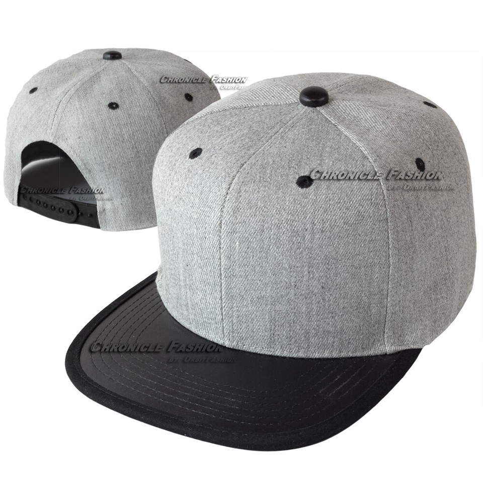 Baseball Cap Snapback Hat Adjustable Solid Plain Blank Flat Bill Men ...