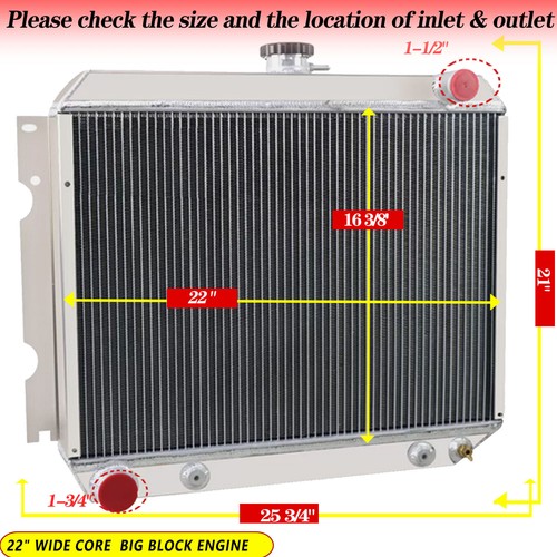 4~CORE RADIATOR FITS 68 69 70 71 72 73 74 DODGE PLYMOUTH MOPAR CARS BIG ...