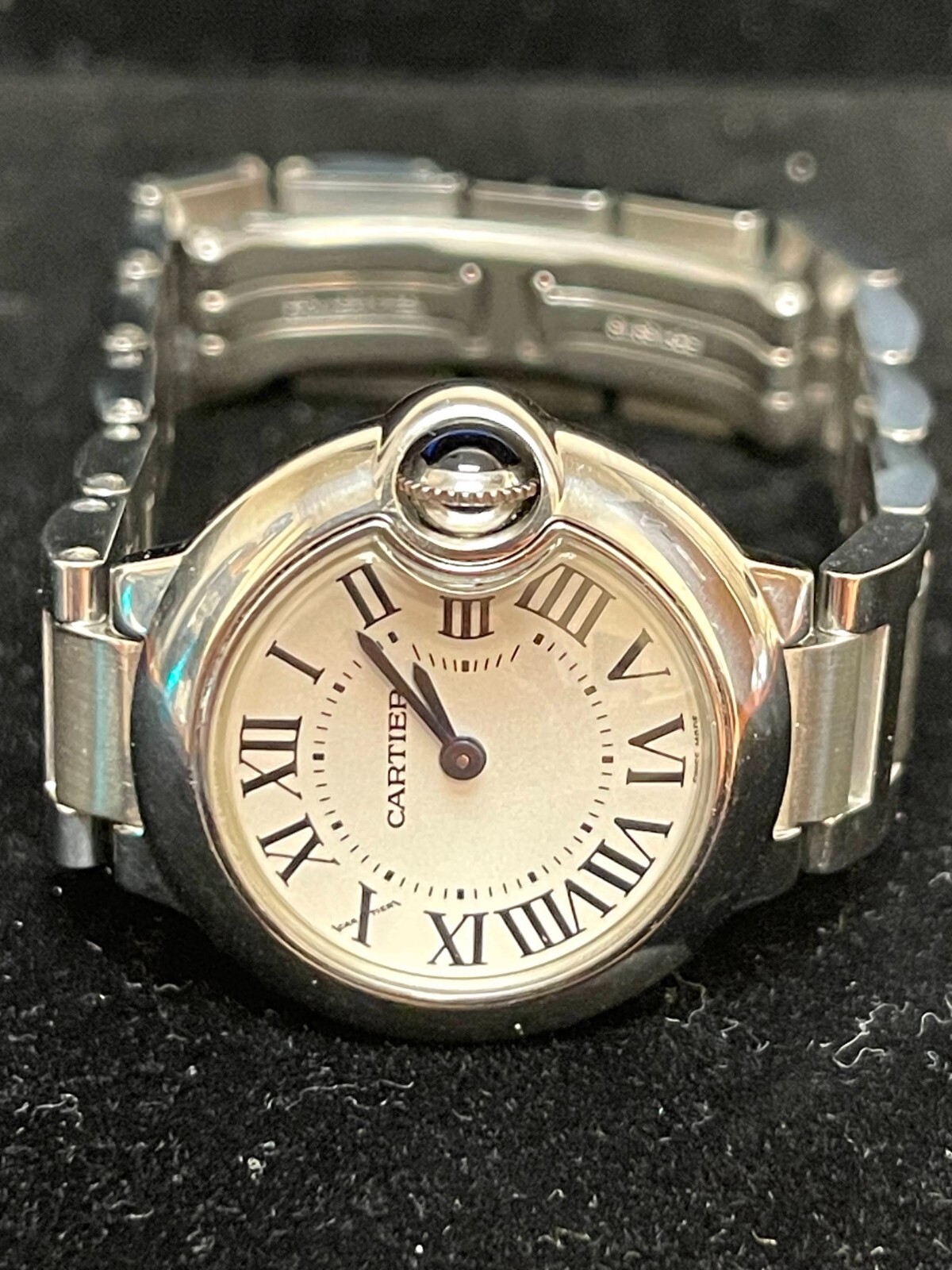 Cartier Ladies Ballon Bleu 3009 White Roman Stainless Steel No Papers ...