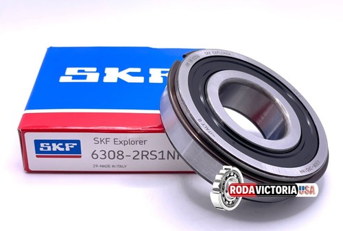 SKF 6308 2RS1 NR C3 Ball Bearing, Rubber Sealed + Snap Ring 40x90x23 mm ...