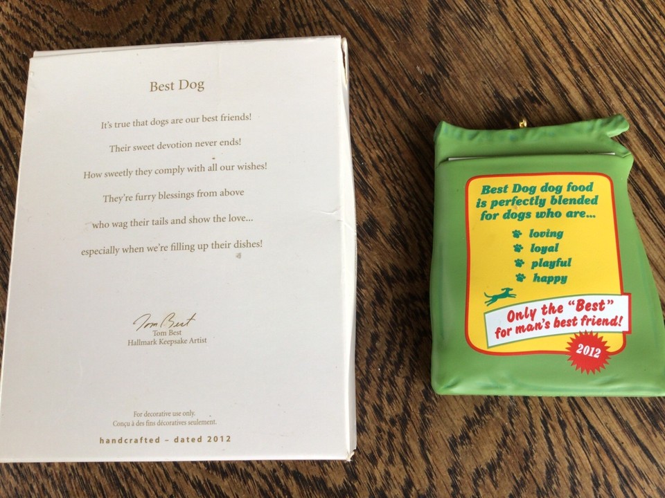 Hallmark Keepsake Ornament Best Dog dog Food by Tom Best 2012 w box | eBay