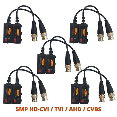 HD 5mp CCTV Video Balun Connectors Passive AHD/TVI/CVI/CVBS Signal ...
