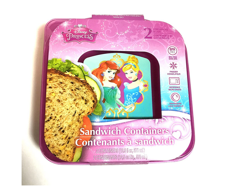 Disney Princess Princesses Sandwich Containers (2 lids and 2 containers ...