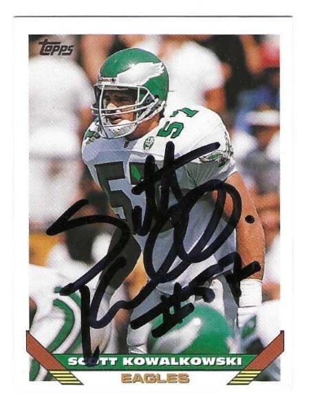 Signed Scott Kowalkowski Philadelphia Eagles 1993 Topps Football Card ...