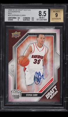 2009 UPPER DECK DRAFT EDITION RED STEPHEN CURRY ROOKIE AUTO /25 #34 BGS ...
