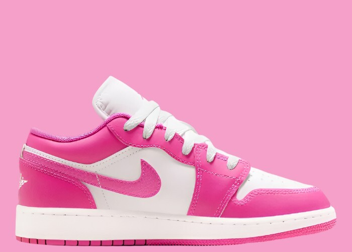 Nike Air Jordan 1 Low Fire Pink GS & Womens Pink Sports Sneaker FV8486 ...