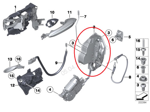 NEW BMW 5 F10 FRONT RIGHT DOOR LOCK LHD 7202144 51217202144 2015 OEM NO ...