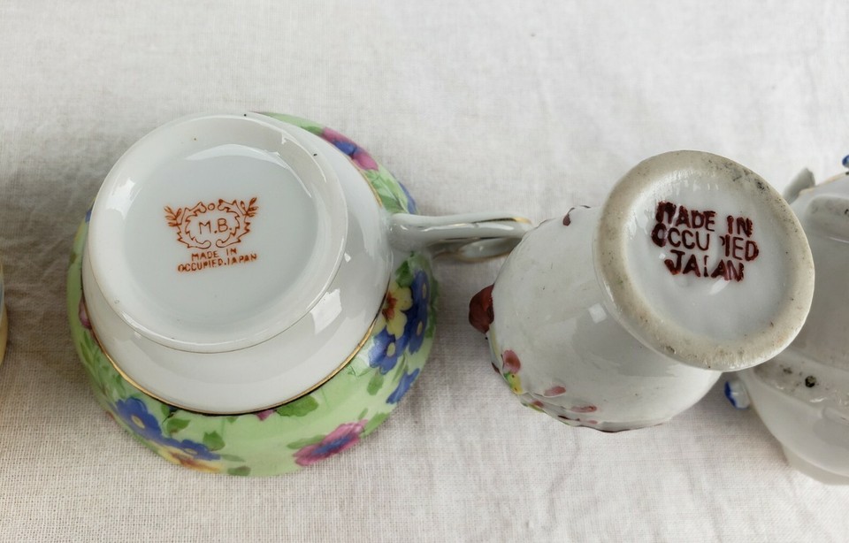 Vintage Porcelain Ceramic Miniatures Vases Pitchers Occupied Japan Pico ...