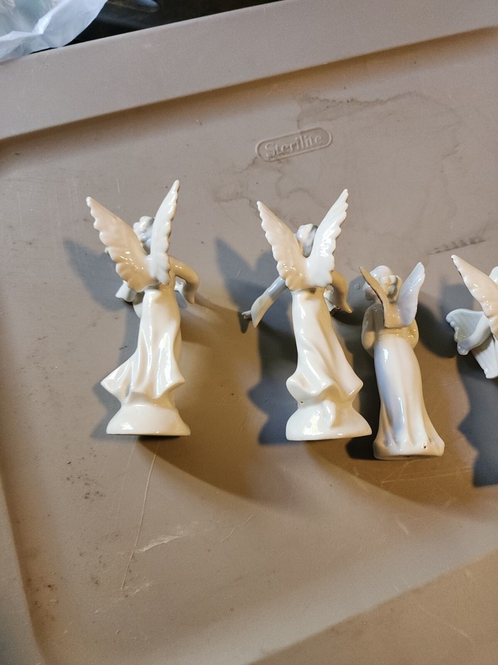 Vintage Set of 4 Dresden Germany Porcelain Angels Figurines Playing ...