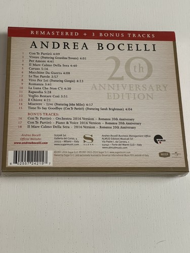 Romanza by Bocelli, Andrea (CD, 2016) New Sealed | eBay