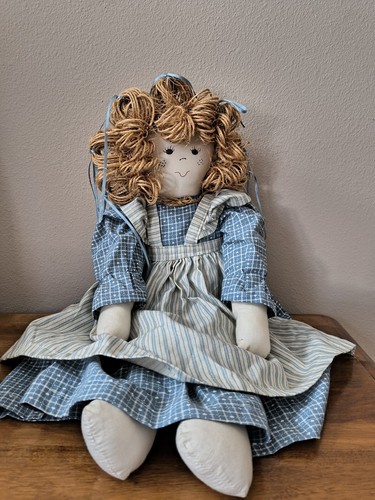 Vintage Primitive Rag Doll Handmade Prairie Country Folk Art 23" Tall ...