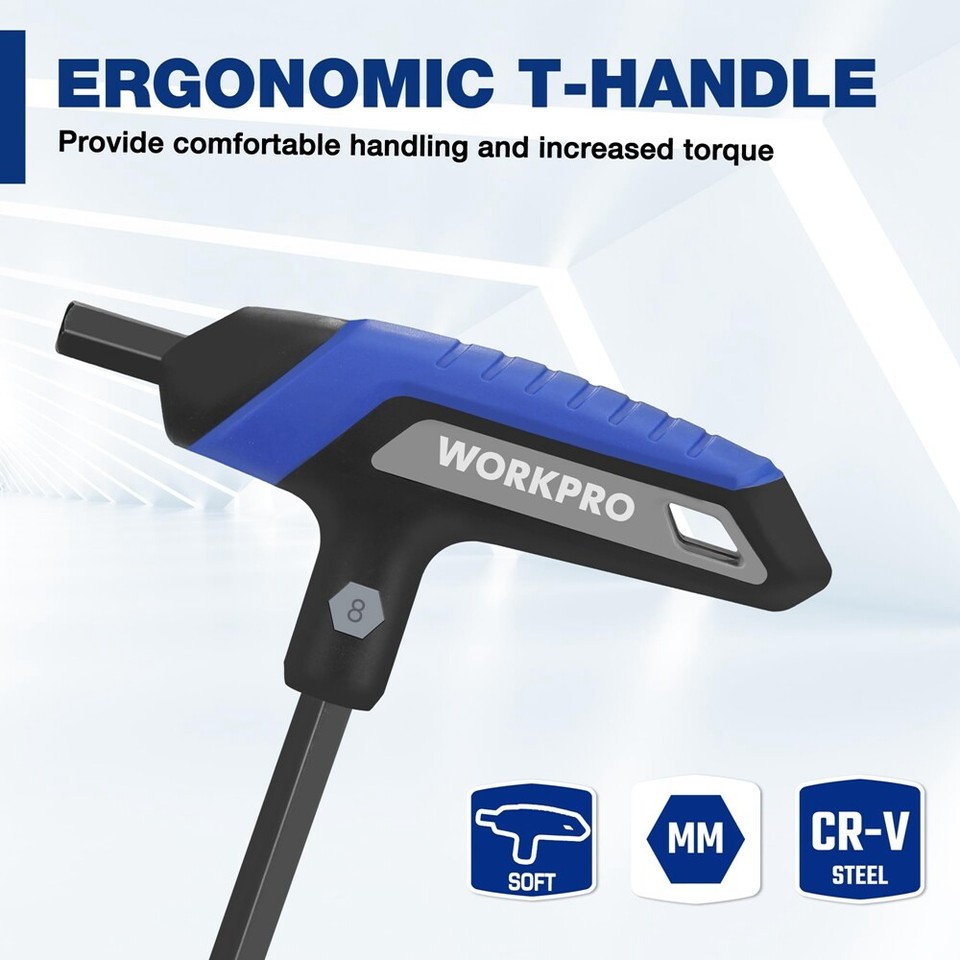 WORKPRO 14PCS T-Handle Allen Wrench Set Metric/SAE T Handle Hex Key ...