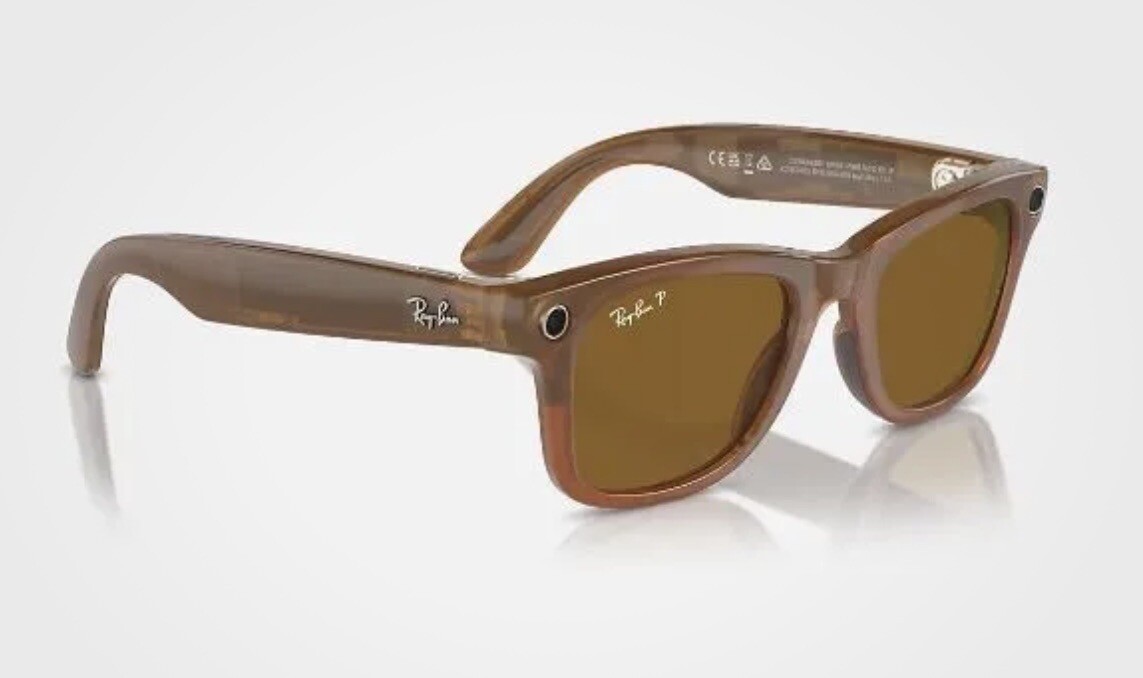Ray-Ban Meta Wayfarer Smart Sunglasses - Large Shiny Caramel ...