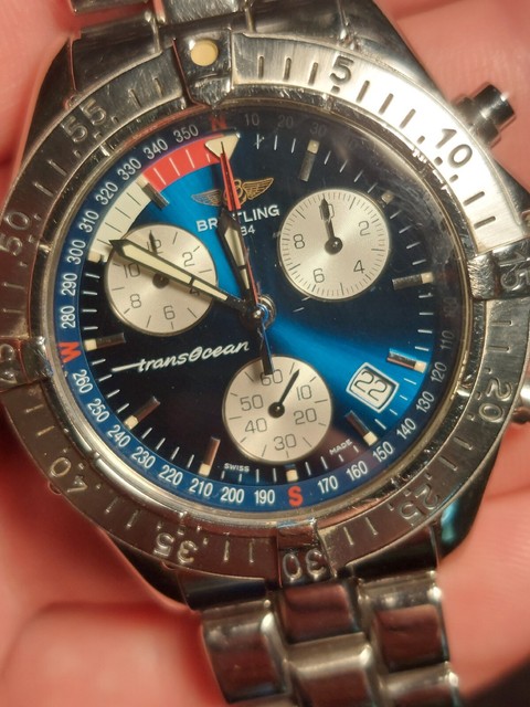 Breitling Transocean Blue Men's Watch - A53340 for sale online | eBay