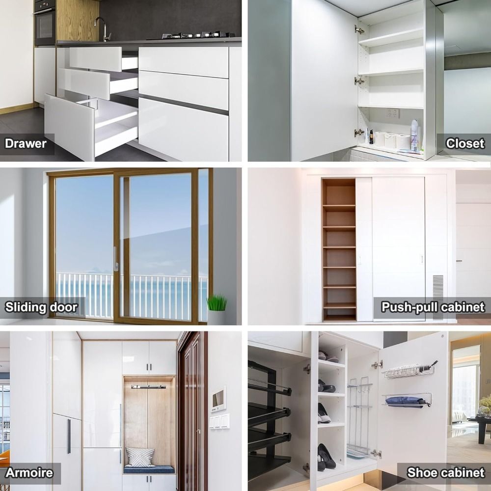 4 PCS Cold Rolled Steel Sliding Door Closures Wardrobe Closet Door ...