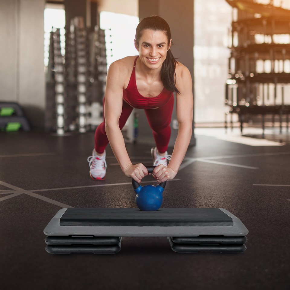 43" Indoor Training Exercise Aerobic Stepper Workout Step Storage 4"- 6 ...