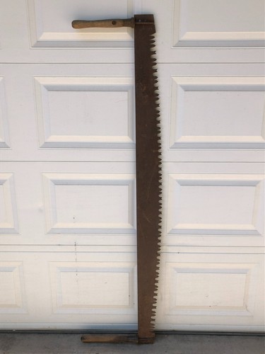 66" Antique 2 Man Wide Blade Crosscut Saw Logging Lumberjack With ...