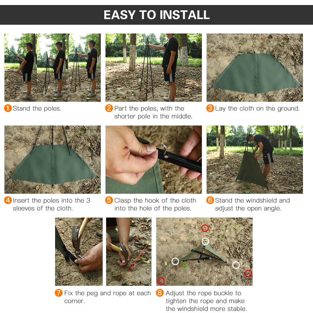 Outdoor Folding Canvas Windscreen Campfire Windshield for Camping ...