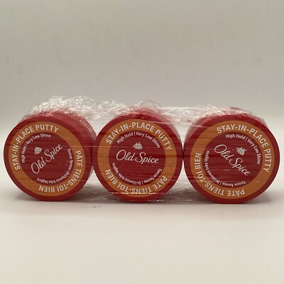 Lot Of 3-Old Spice Stay In Place Putty, 2.22 oz High Hold | eBay