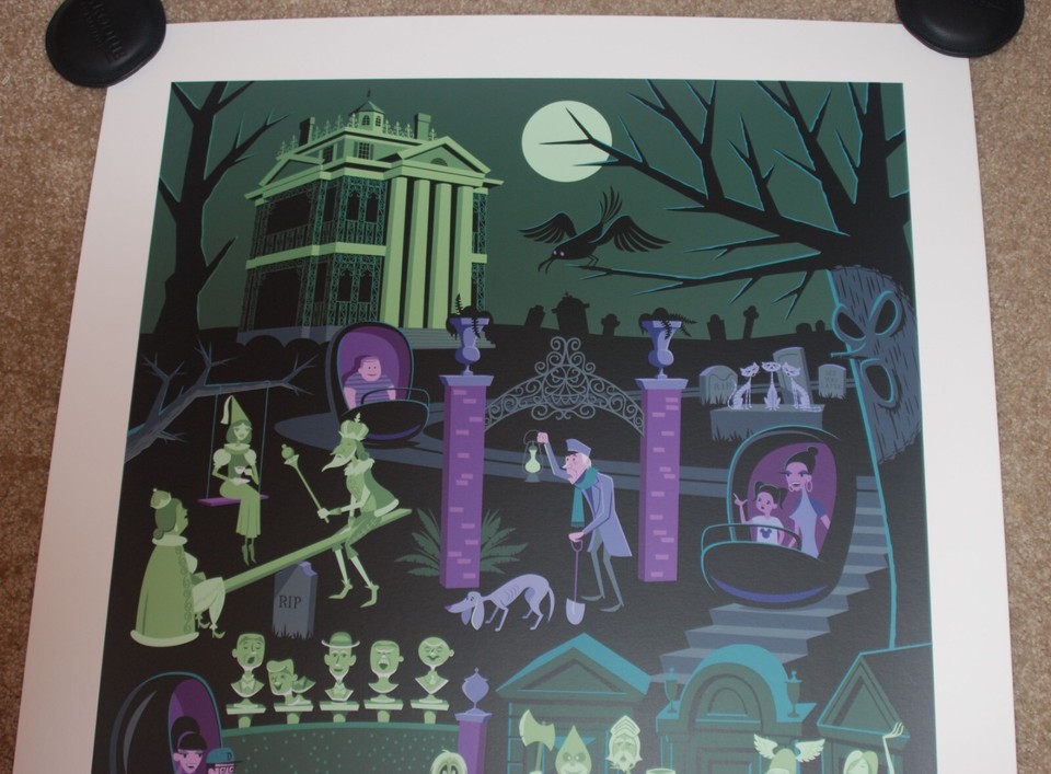 Josh Agle Shag Serigraph Disney Haunted Mansion Movie Ride Art Print S ...