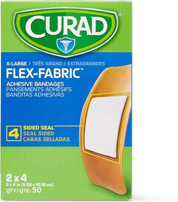 Medline CURAD Flex-Fabric Adhesive Bandages X-Large 2x4 50 Count | eBay