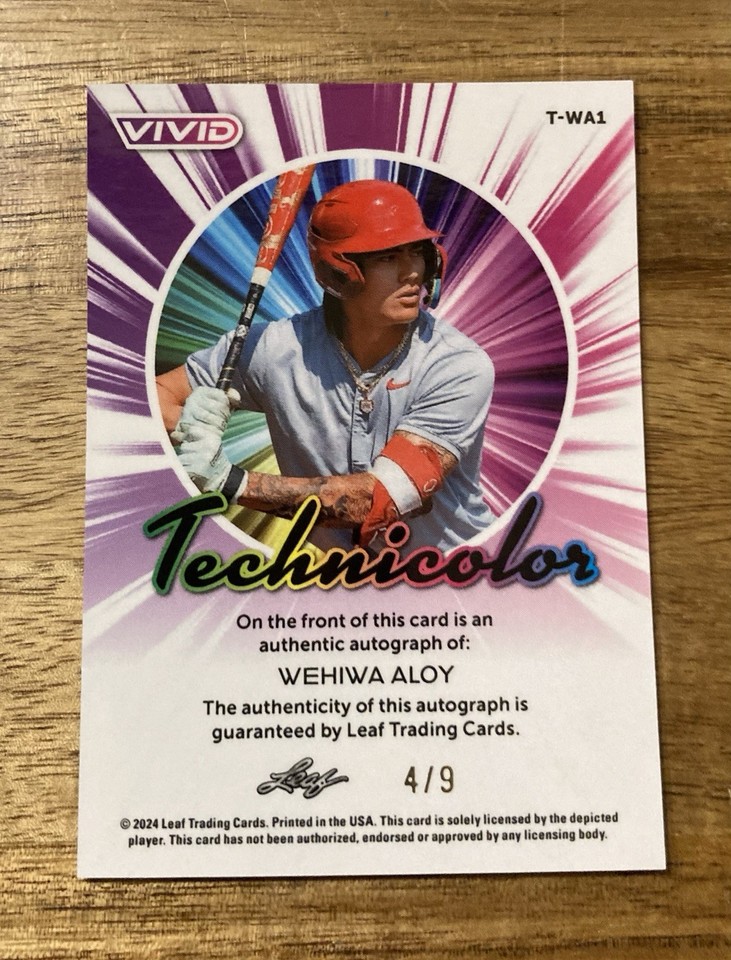 2024 Leaf Vivid Baseball Wehiwa Aloy Arkansas Gray Prismatic ...
