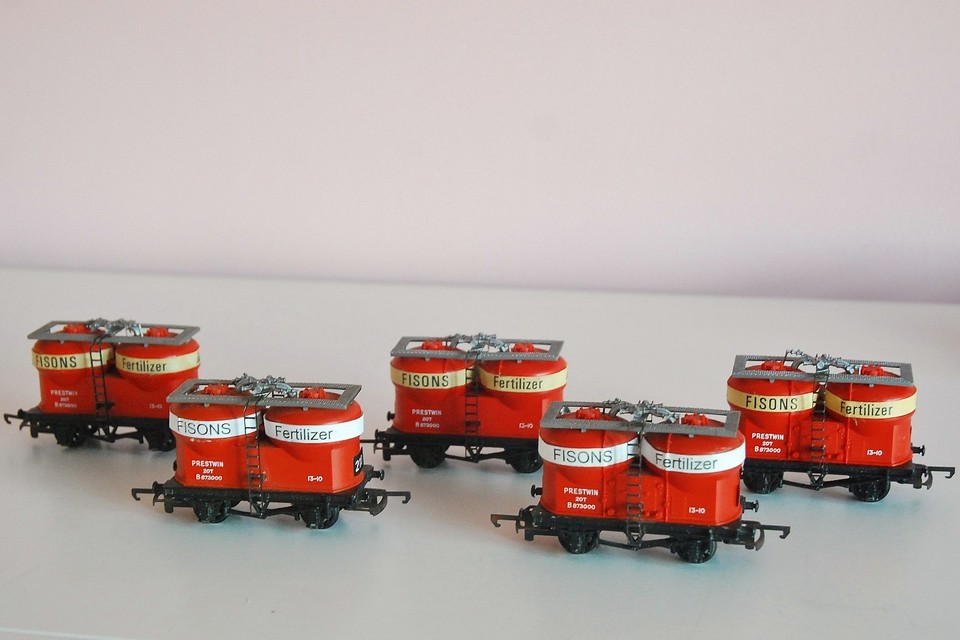 Wrenn Fisons Fertilizer Wagons x 5 plus Wrenn G. Van - Brown | eBay UK