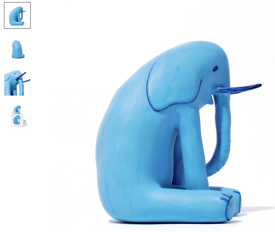 DAVID SHRIGLEY "I MUST REST MY RAMPAGE IS OVER" Sculpture Blue Elephant ...