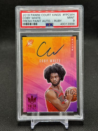 2019 20 Court Kings COBY WHITE RC Auto Ruby Parallel PSA 9 Fresh Paint ...