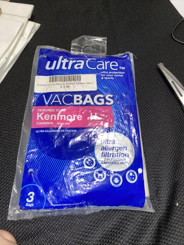 Ultra Care VacBags Kenmore Type H Canisters 5041 & 5045 Vacuum Bags 20 ...