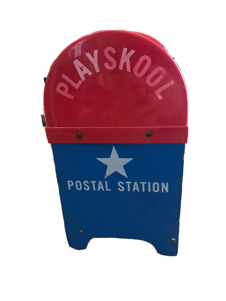 Vintage Playskool Postal Station 11" Wooden Mailbox shape sorter (no ...