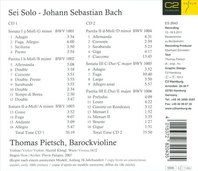 THOMAS PIETSCH J.S. BACH: SEI SOLO NEW CD | eBay