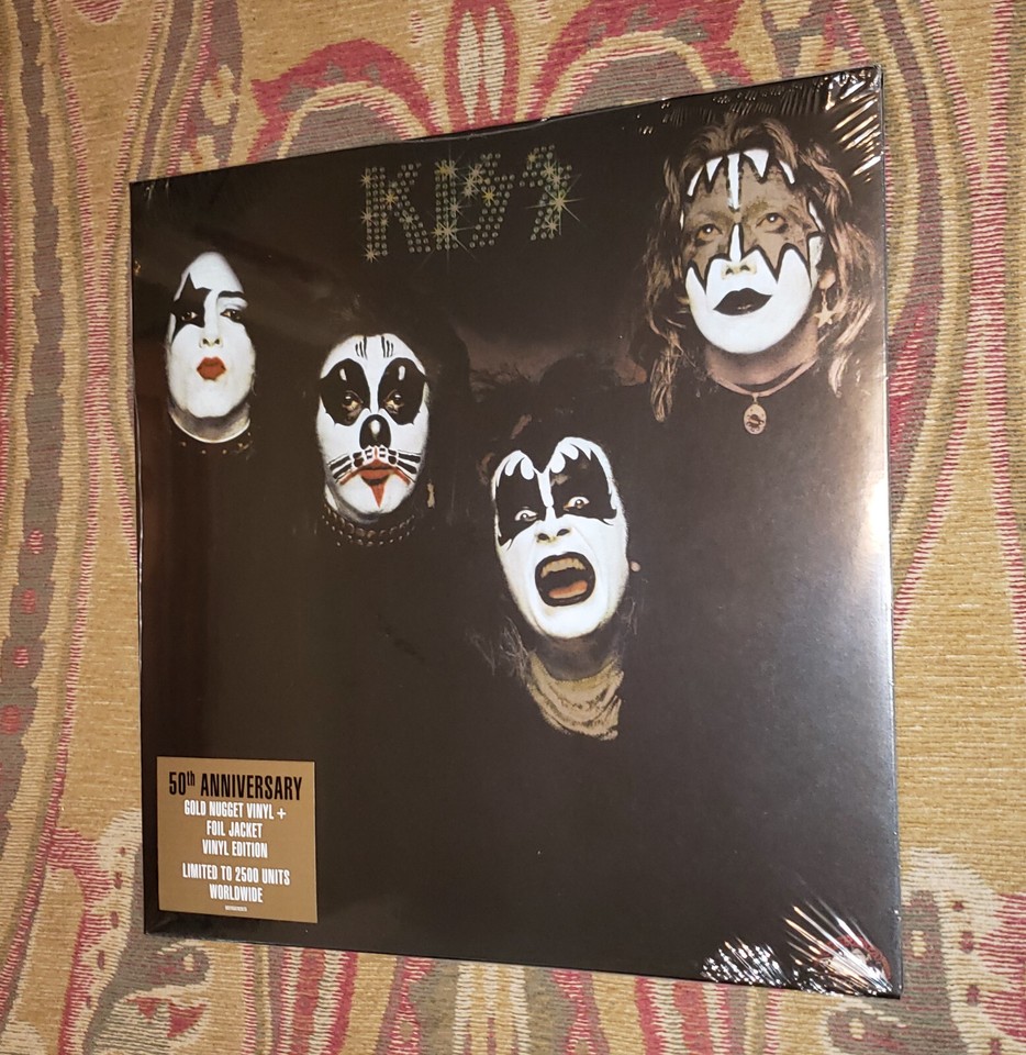 KISS Debut Album 50th Anniversary GOLD Vinyl LP (Shipped in Mighty ...