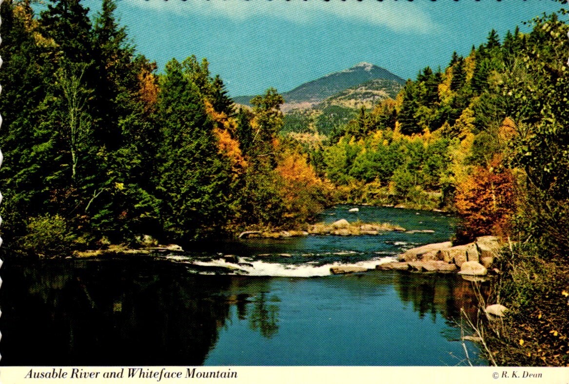Ausable River and white face mountain Adirondacks New York Postcard ...