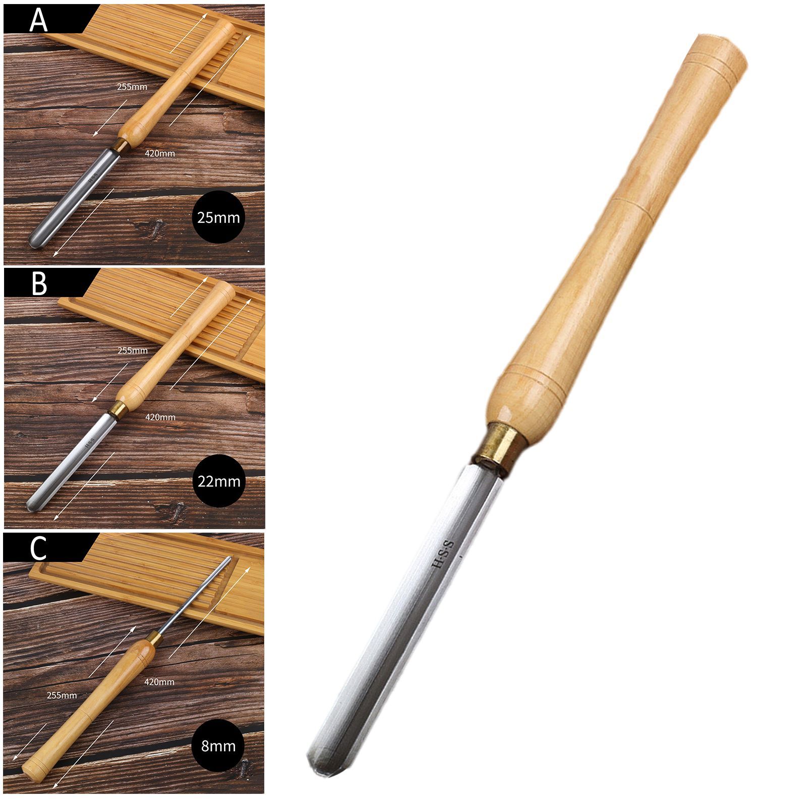 Bowl Gouge HSS Tool Woodworking Spindle Roughing Turning Chisel Wood ...