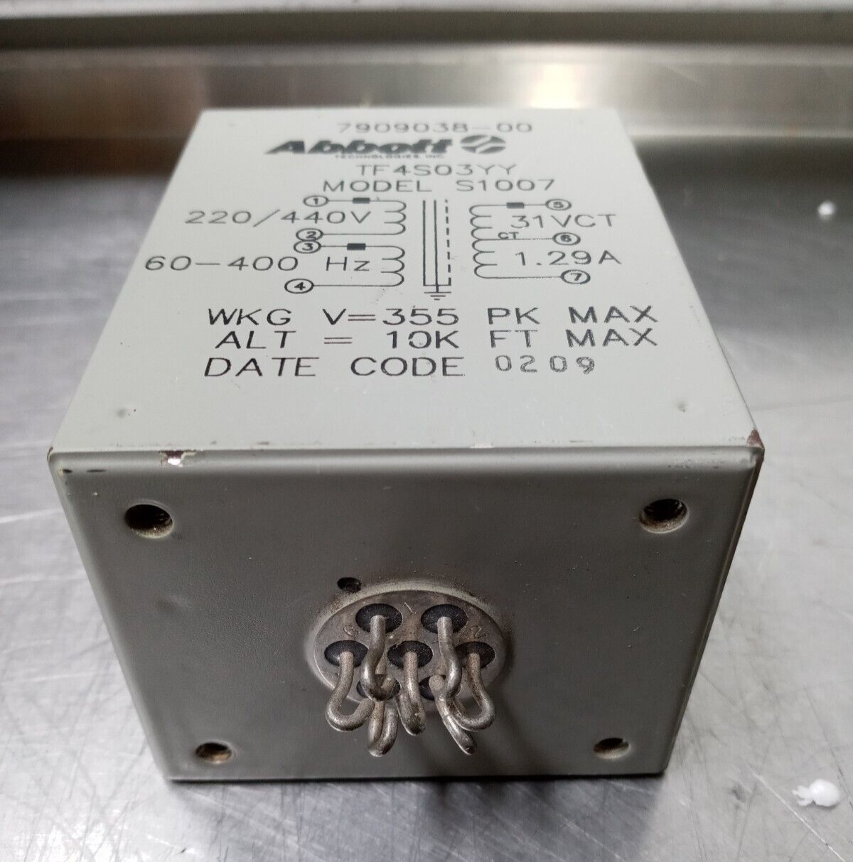 Abbott TF4S03YY Model S1007 Mil Transformer 115VAC, 60/400Hz, 220/440V ...