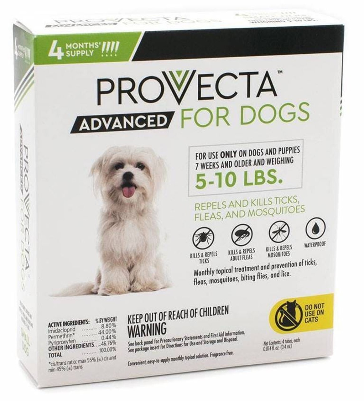 PROVECTA ADVANCED Flea & Tick Treatment for Small Dogs 5-10bs 4 Month ...