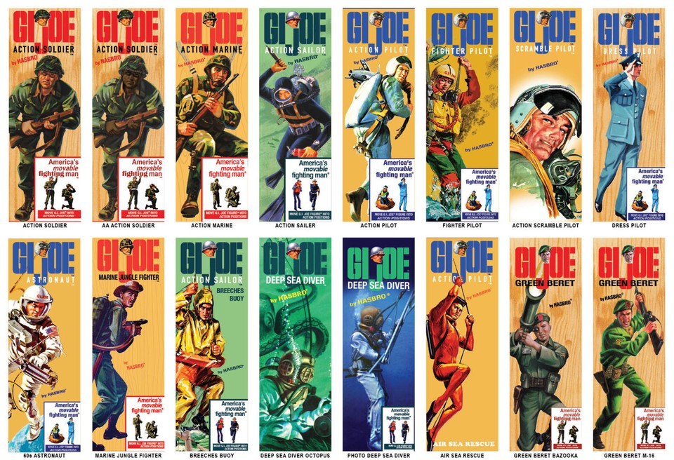 Custom GI JOE boxes 1960 STYLE Soldier, Sailor, Pilot and Marine. AND ...